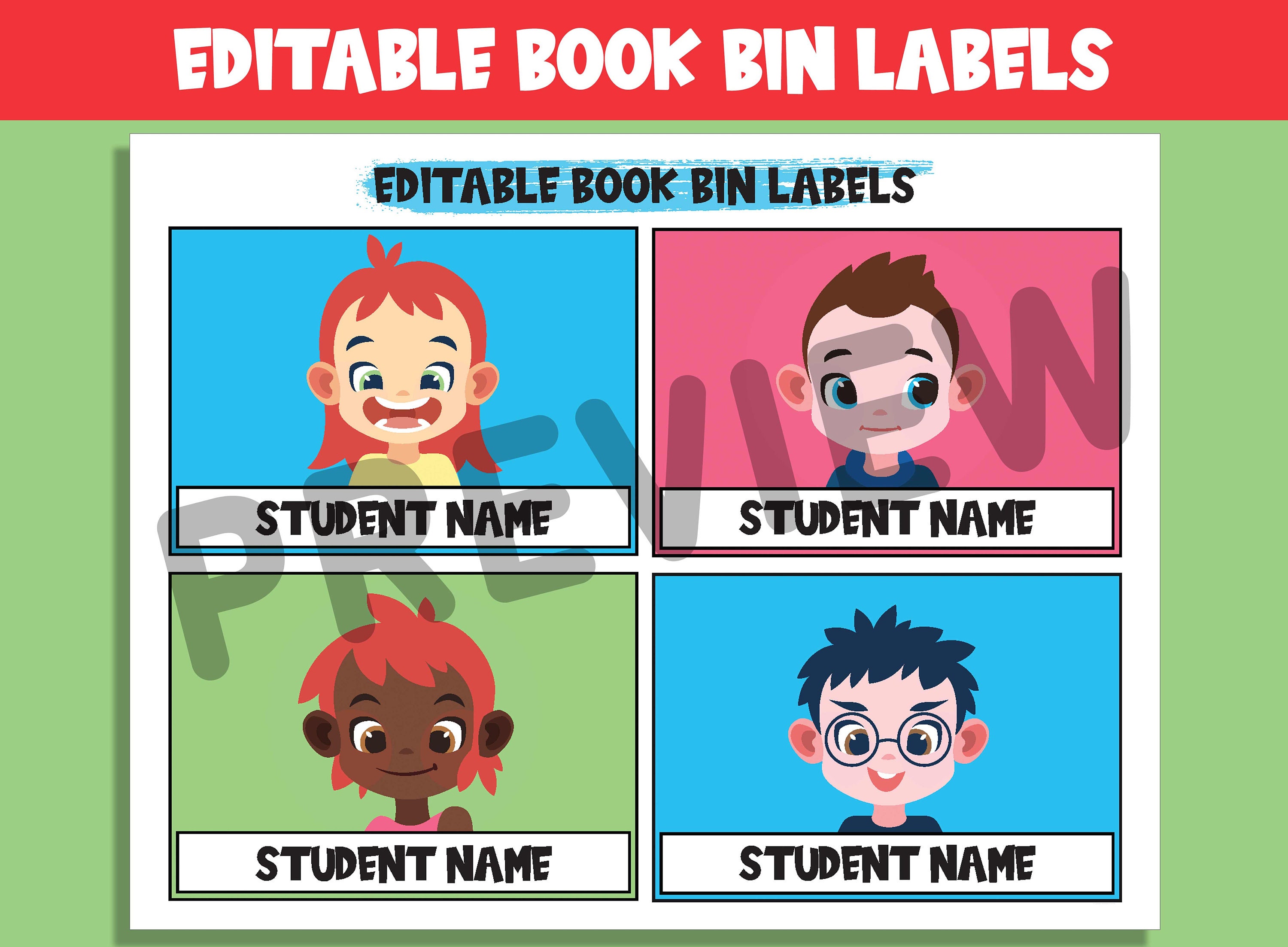 Editable & Printable Book Box Labels: 16 Customizable Designs for ...