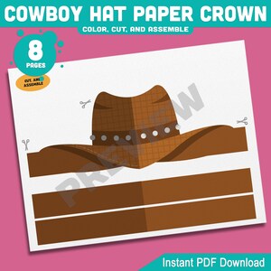 Cowboy and Cowgirl Paper Crowns – Fun Western Headbands and Party Hats ...