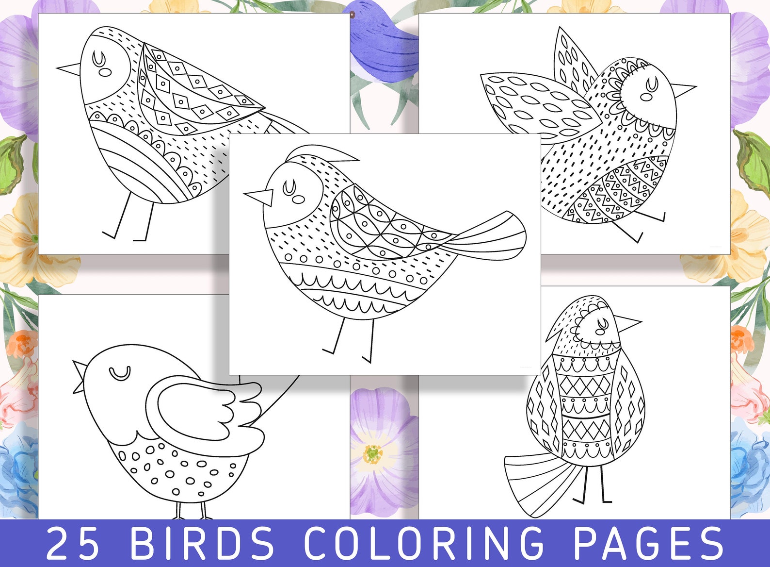 Cute Bird Coloring Pages: 25 Charming Designs for Kids and Adults, Fun ...