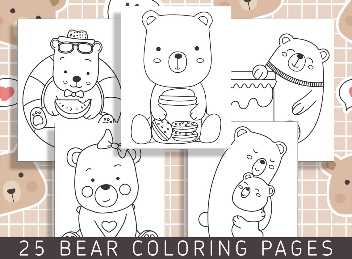 25 Adorable Bear Coloring Pages for Preschool and Kindergarten Kids ...