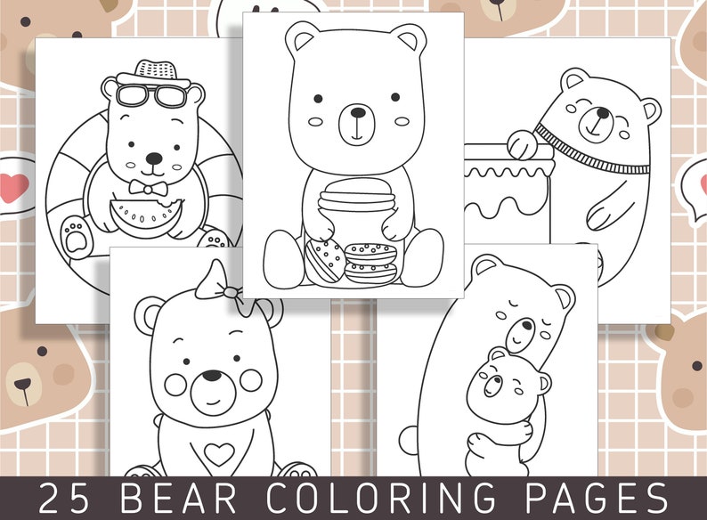 25 Adorable Bear Coloring Pages for Preschool and Kindergarten Kids ...