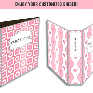 Valentine Binder Covers, 10 Printable & Editable Binder Covers+spines ...