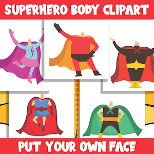 Kid Superhero Body Clipart Set for Prek to 6th Grade, 20 Pages, PDF ...