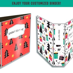 Christmas Binder Cover, 10 Printable & Editable Covers+spines, Binder ...