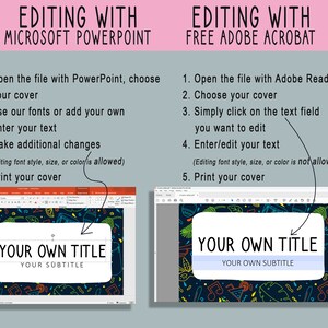 10 Editable Colorful Space Binder Covers, Includes 1, 1.5, 2" Spines ...