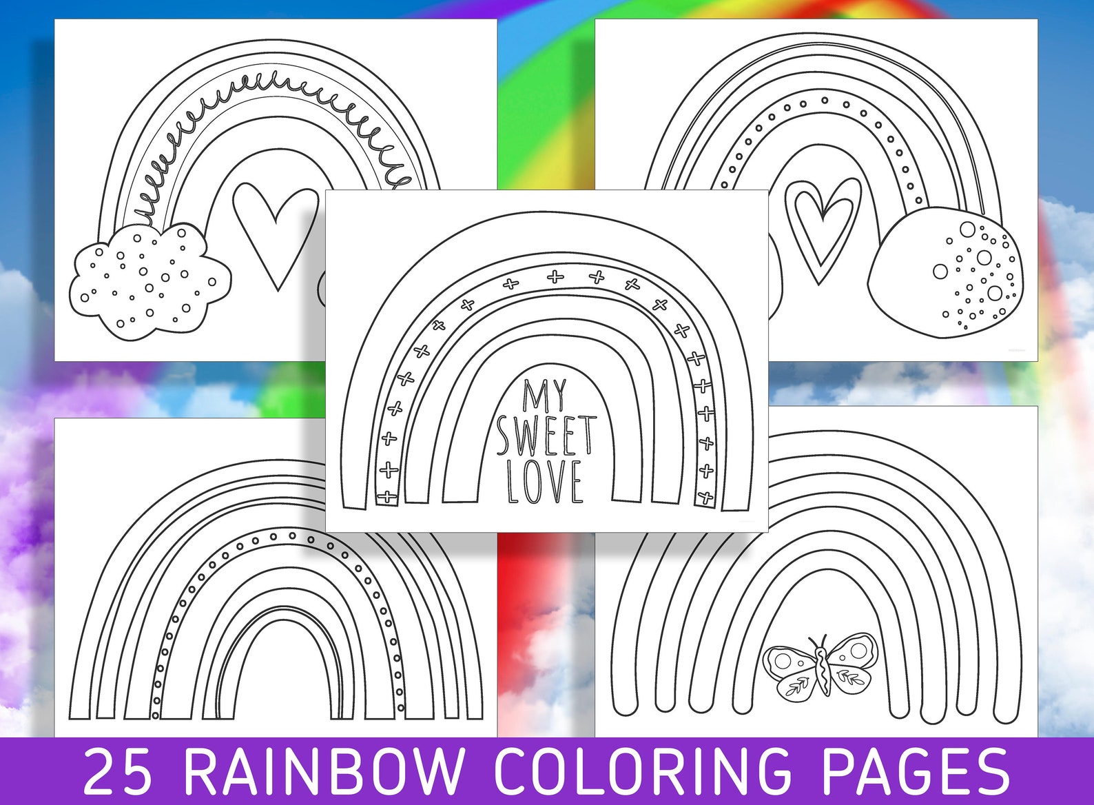 25 Delightful Rainbow Coloring Pages for Kids Perfect for Preschool ...