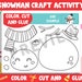 Snowman Craft Activity - Color, Cut, and Glue for Prek to 2nd Grade ...