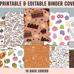 Bakery Binder Cover (bread, Cake, Brownie, Bun, Croissant...), 10 ...