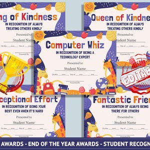 Editable Funny Classroom Awards, End of the Year Classroom Awards ...