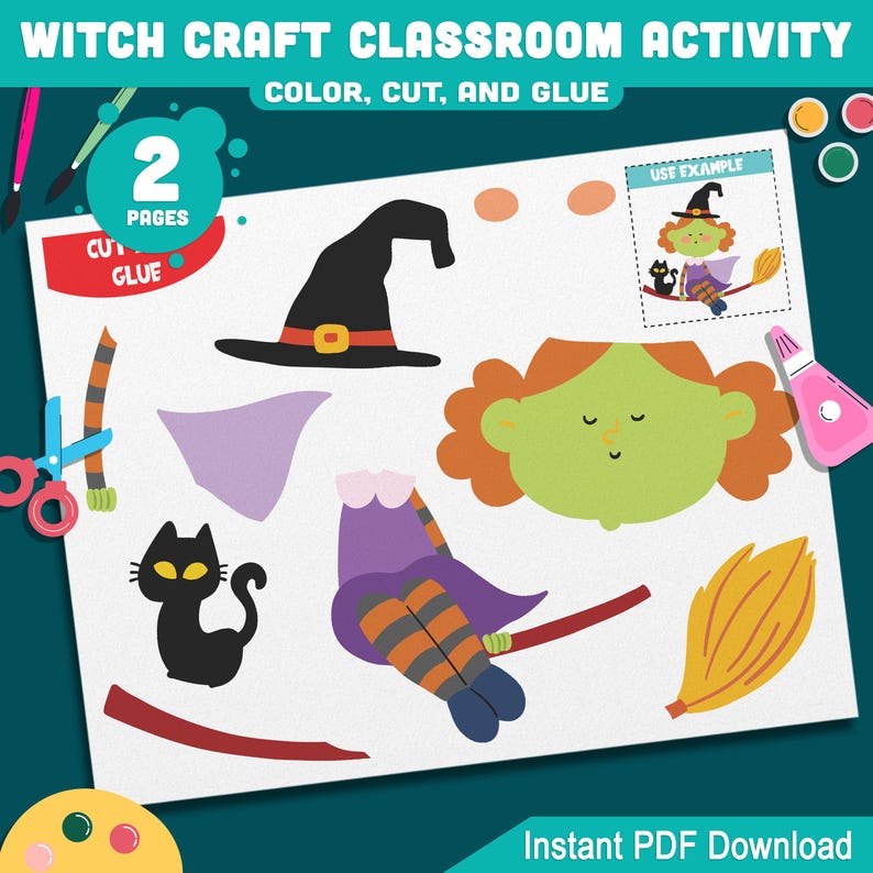 Printable Witch Craft Classroom Activity for Preschool, Pre-k ...