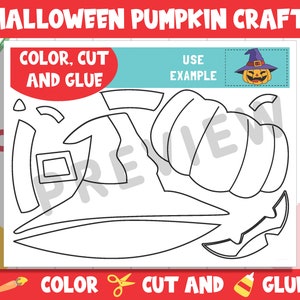 Cute Halloween Pumpkin Craft Activity - Color, Cut, and Glue for Prek ...