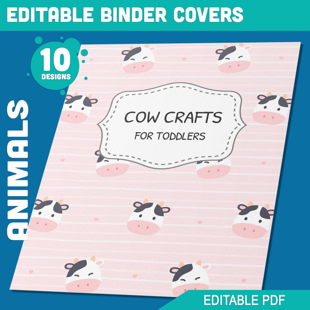 Binder Cover Animal, 10 Printable & Editable Binder Covers and Spines ...