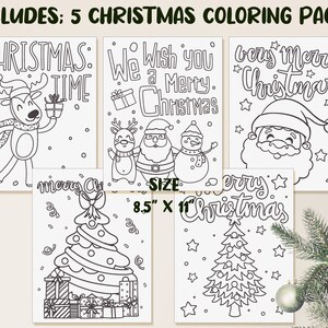 Printable Christmas Coloring Poster for Kids: 3 Sizes Included With 5 ...