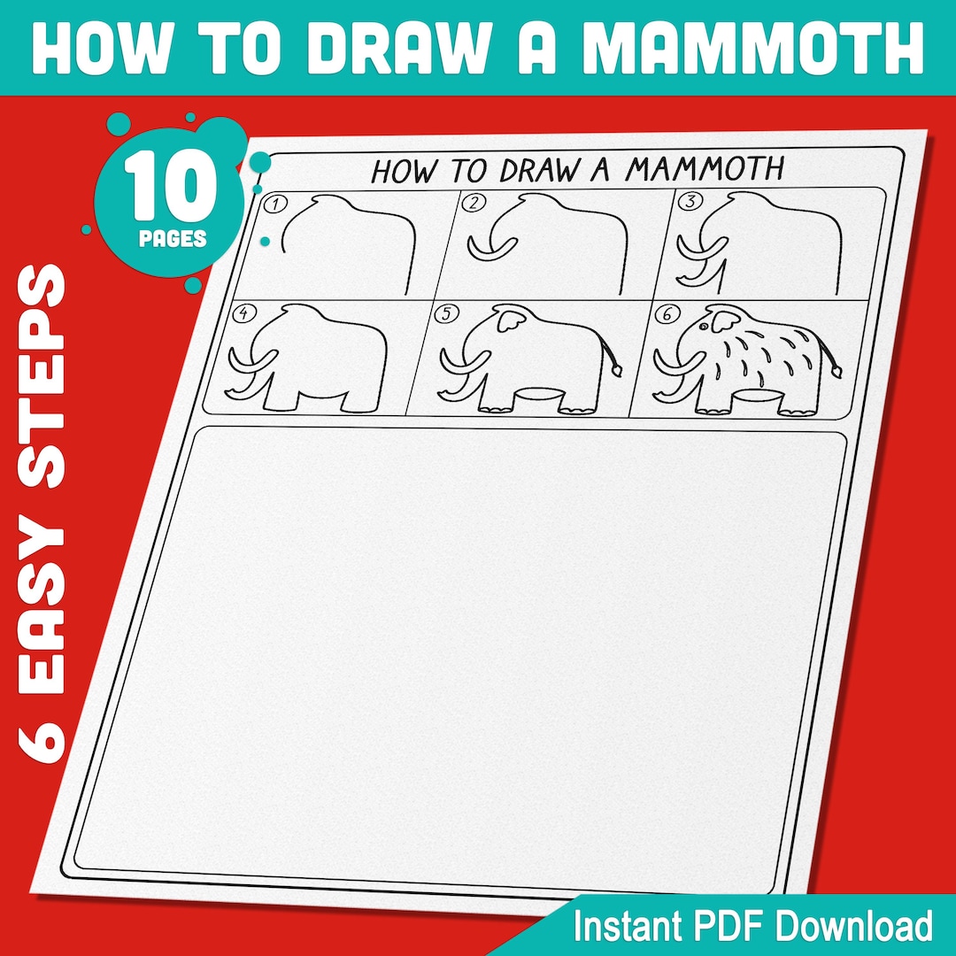 Learn to Draw a Mammoth for Kids: 5-page Drawing Tutorial and 5 Fun Ice ...