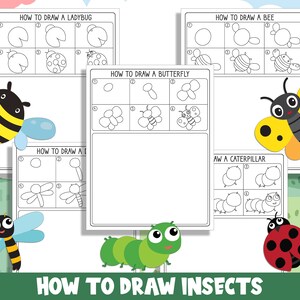 Learn How to Draw Insects (butterfly, Bee, Ladybug, Dragonfly ...