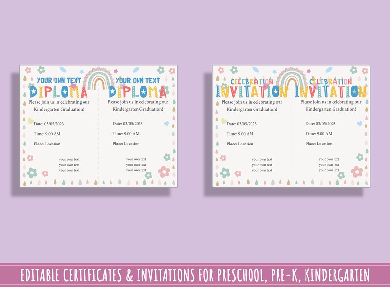 Diploma Certificate and Invitation Templates for - Etsy
