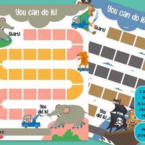 Printable Cute Animal and Pirate Reward Chart for Kids, Fun and ...