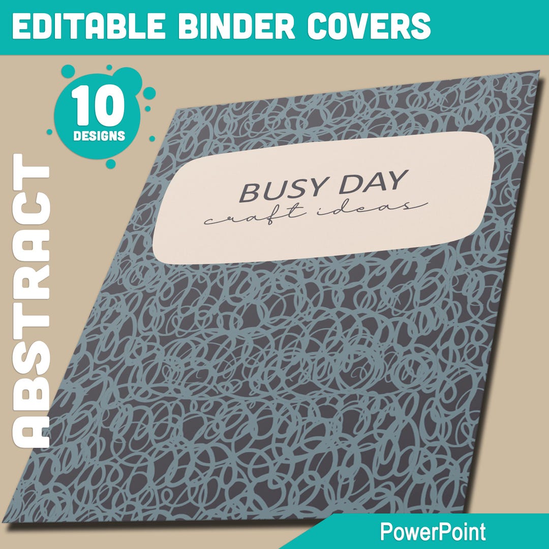 Powerpoint Binder Covers, 10 Printable/editable Abstract Binder Covers ...