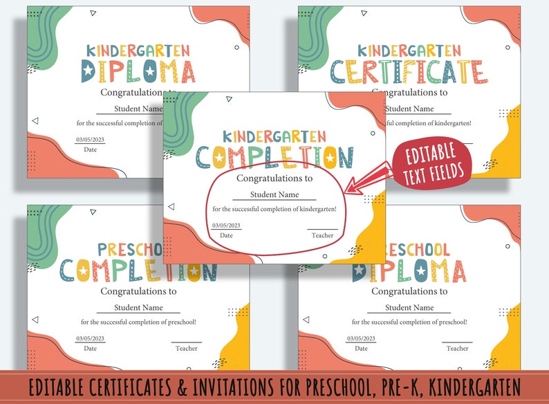 37 Pages of Abstract-themed Diplomas, Certificates, and Invitations for ...