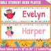 Student Desk Plates, 30 Printable/editable Cute Owls Classroom Name ...