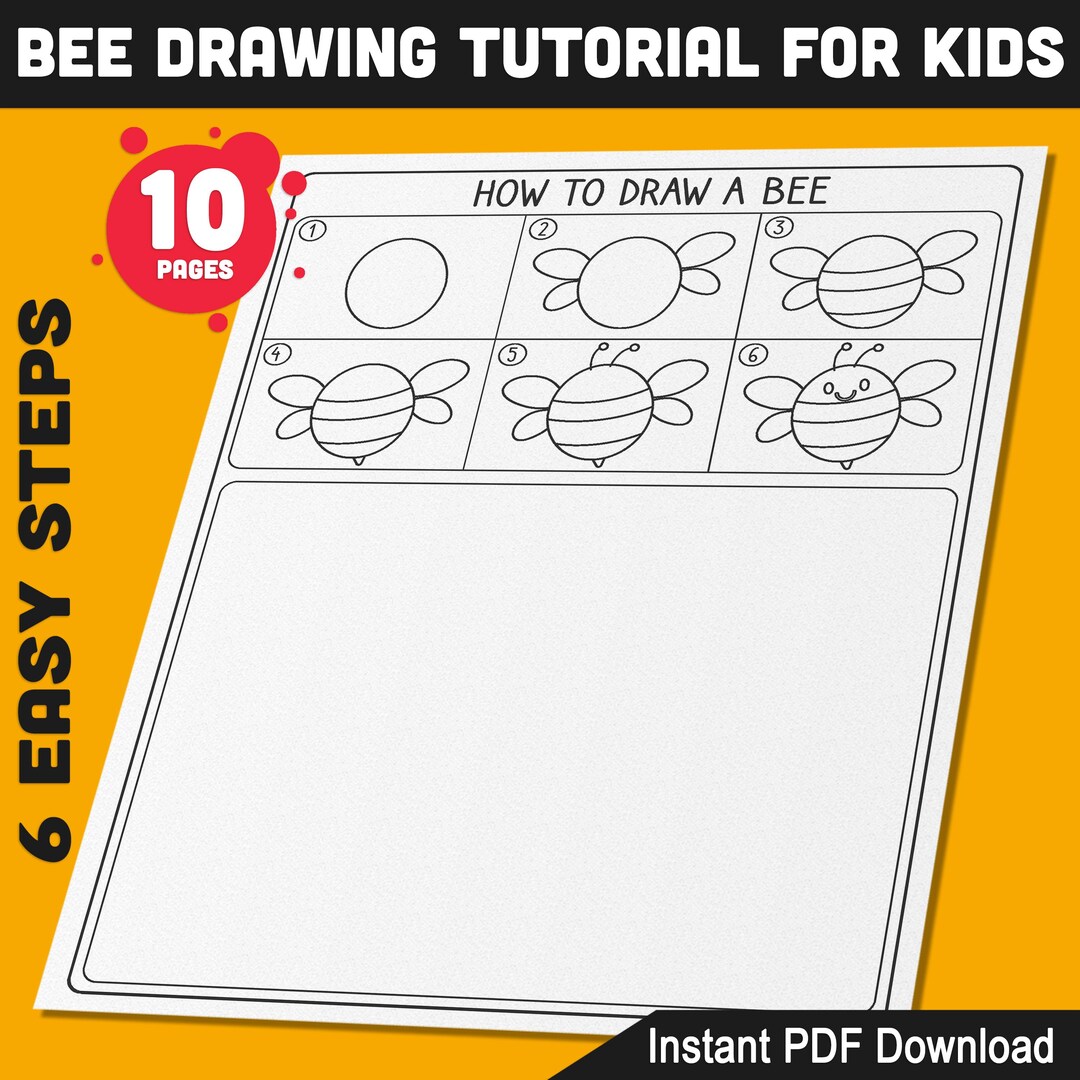 Learn to Draw a Bee for Kids: Step-by-step 5-page Tutorial With ...