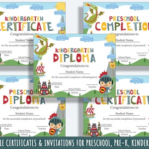 37 Editable Pages of Knight and Dragon-themed Diplomas, Certificates ...