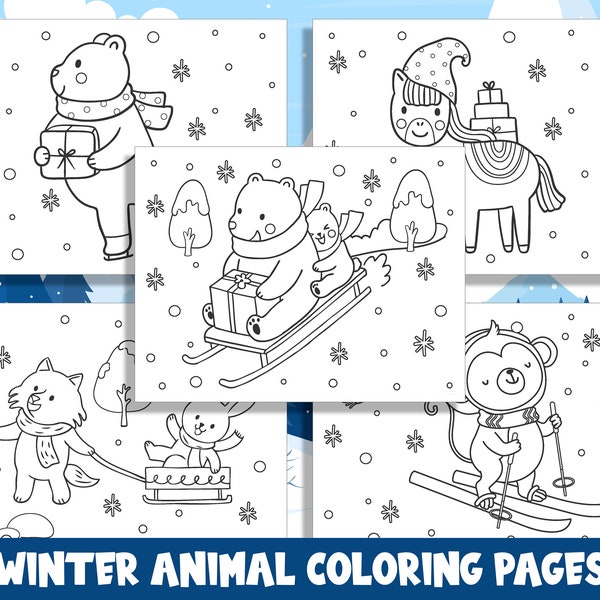 Arctic Animal Coloring Pages - Etsy