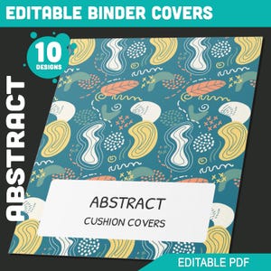 Abstract Planner Cover, 10 Printable & Editable Binder Covers+spines ...