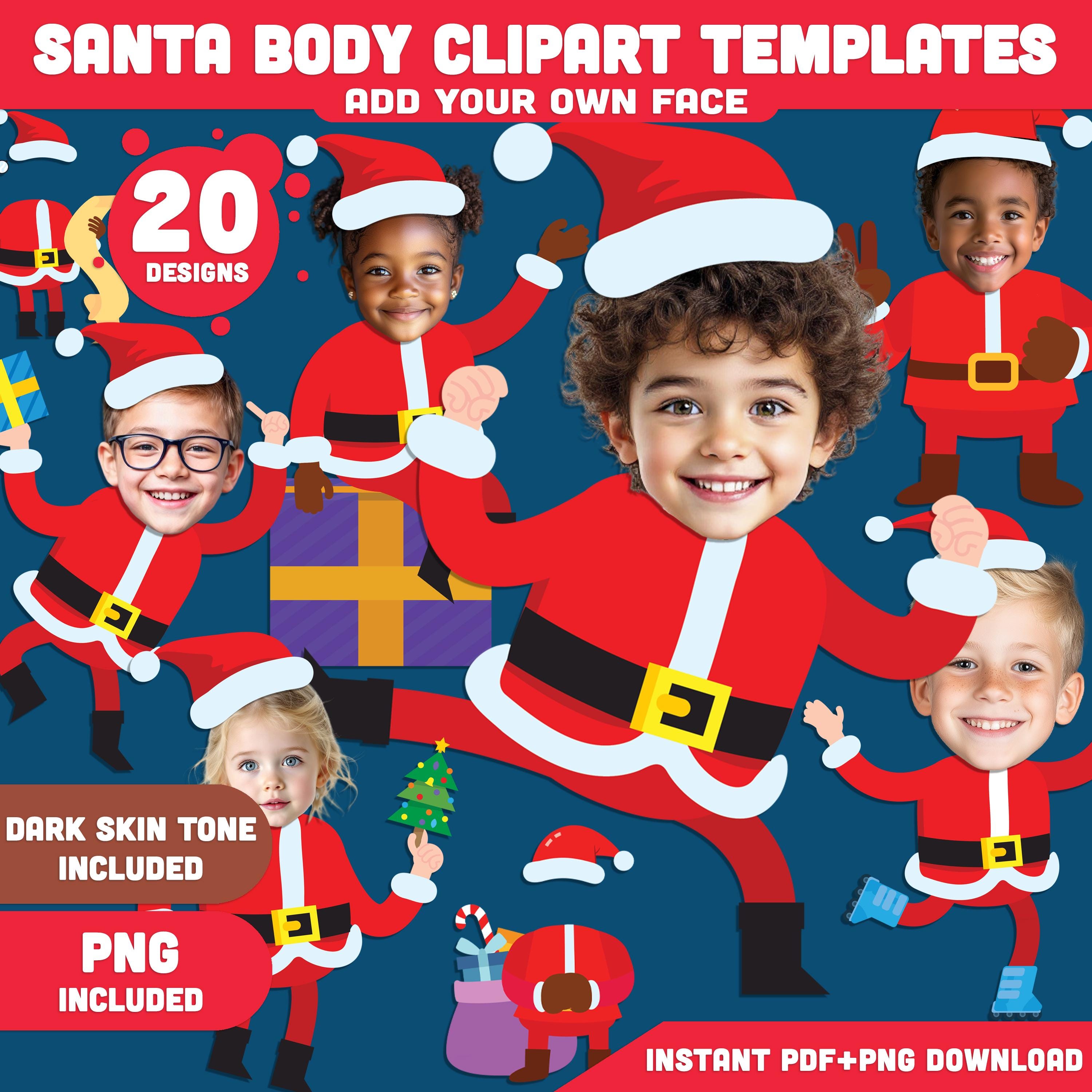 Printable Santa Body Template PNG Crafts, Add Your Own Face Christmas ...