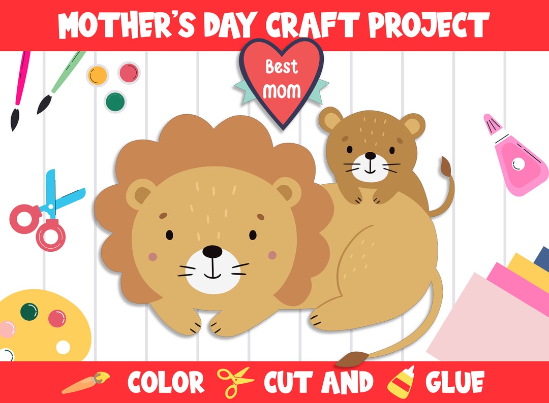 Mother's Day Craft Project - Color, Cut, and Glue for Prek to 2nd Grade ...