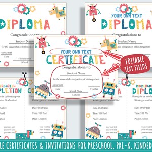 Robot-themed Preschool and Kindergarten End-of-year Celebration Kit: 37 ...