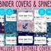 10 Editable Marine Binder Covers, Includes 1", 1.5", 2" Spines ...
