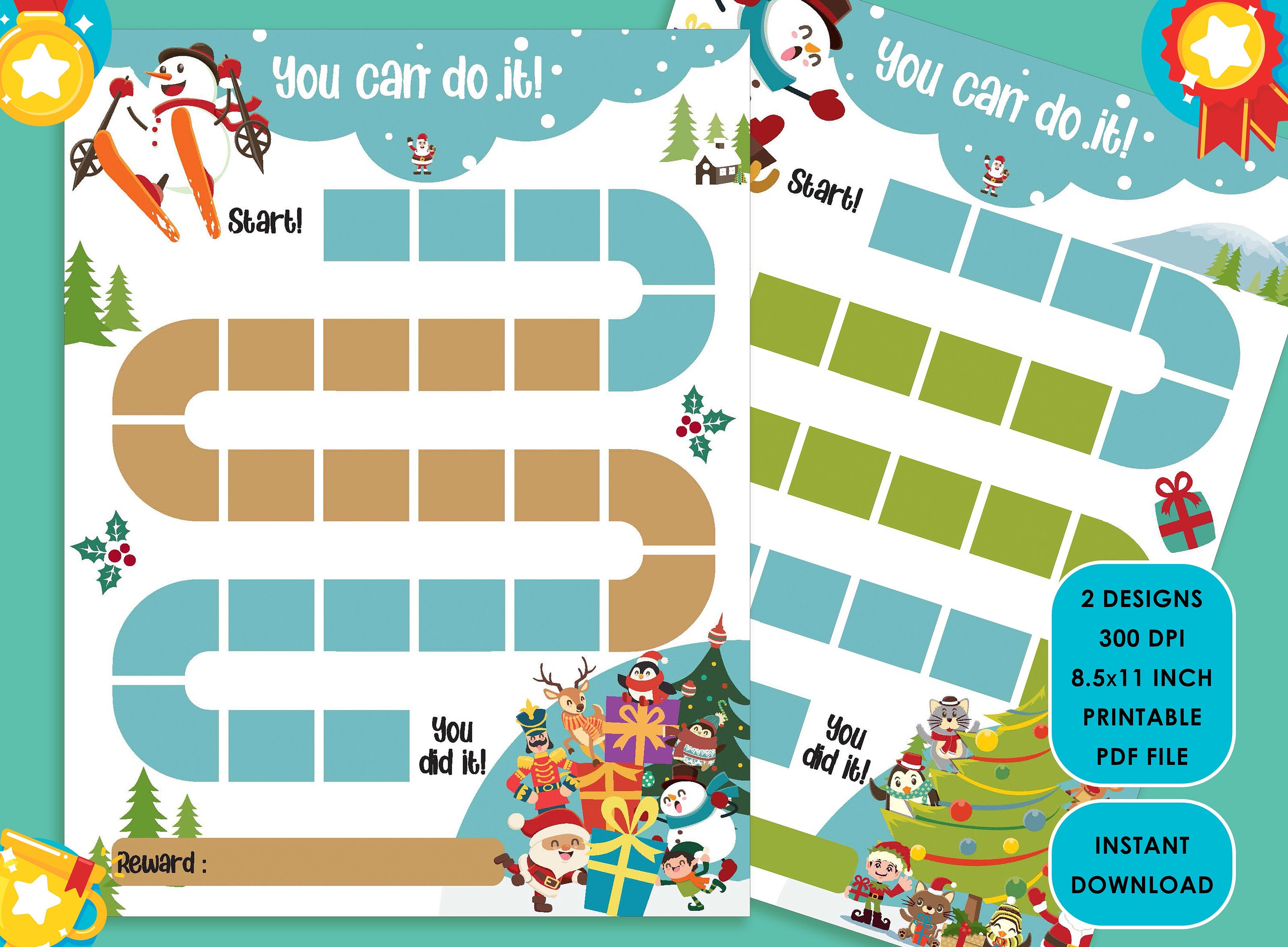 Printable Cute Snowman Reward Chart for Kids, a Way of Guiding Children ...