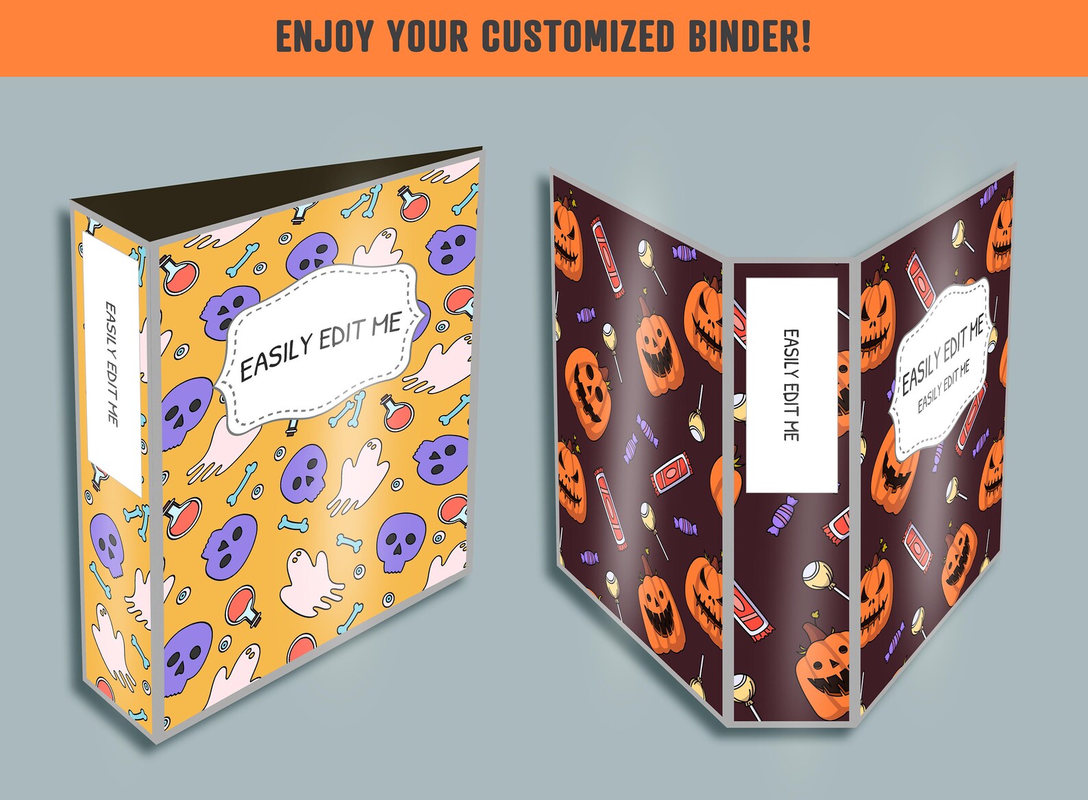 Halloween the Holiday of the Dead Binder Cover, 10 Printable & Editable ...