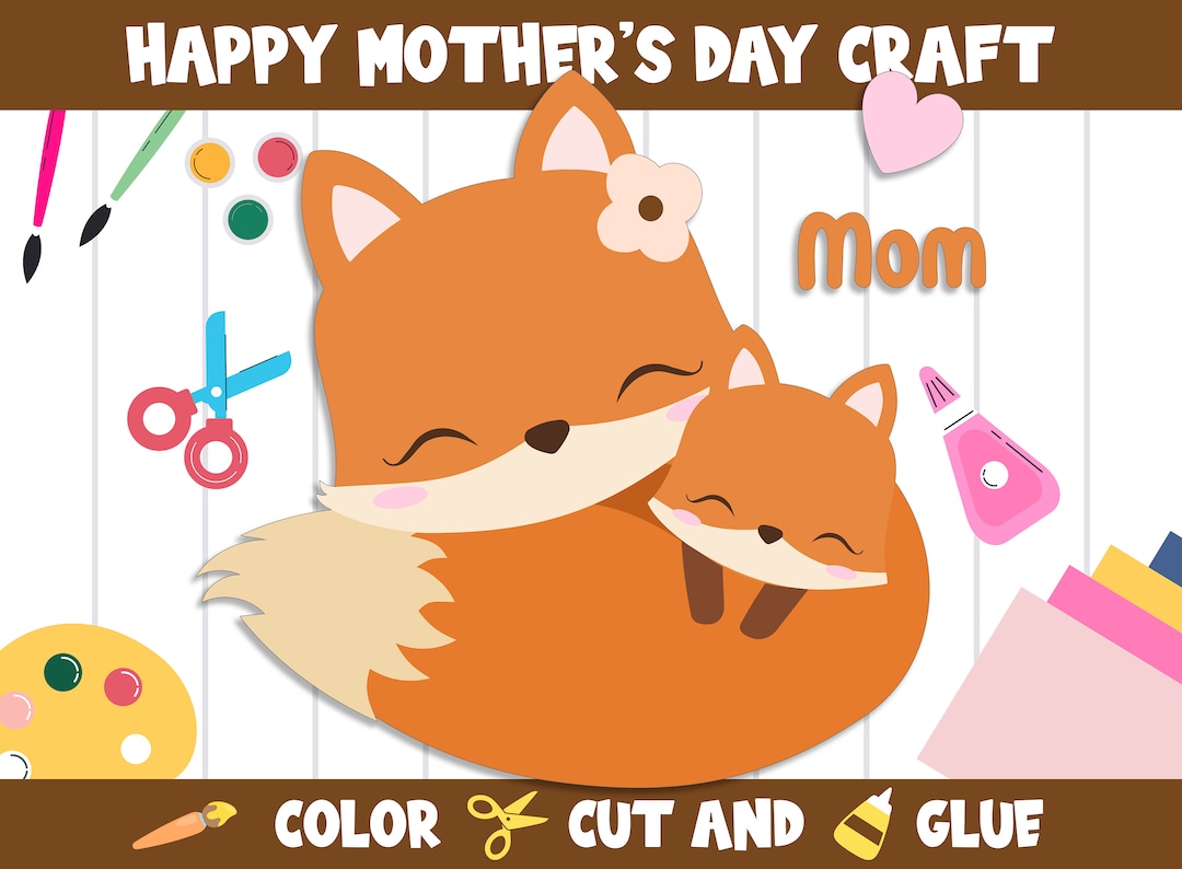 Happy Mother's Day Craft Activity - Color, Cut, and Glue for Prek to ...