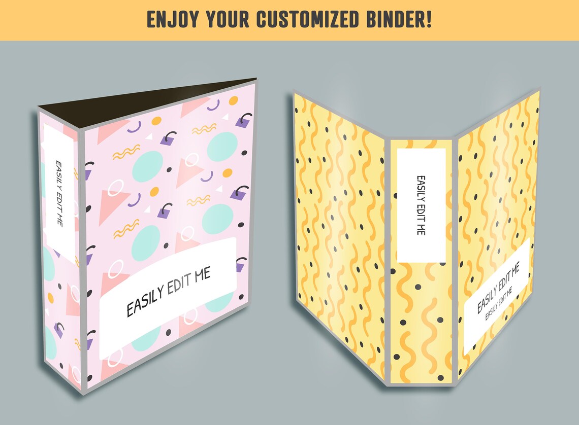 Binder Cover Template 10 Printable & Editable Binder - Etsy