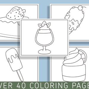 Food Coloring Pages: Fun Activity Book for Kids With 40 Printable Food ...