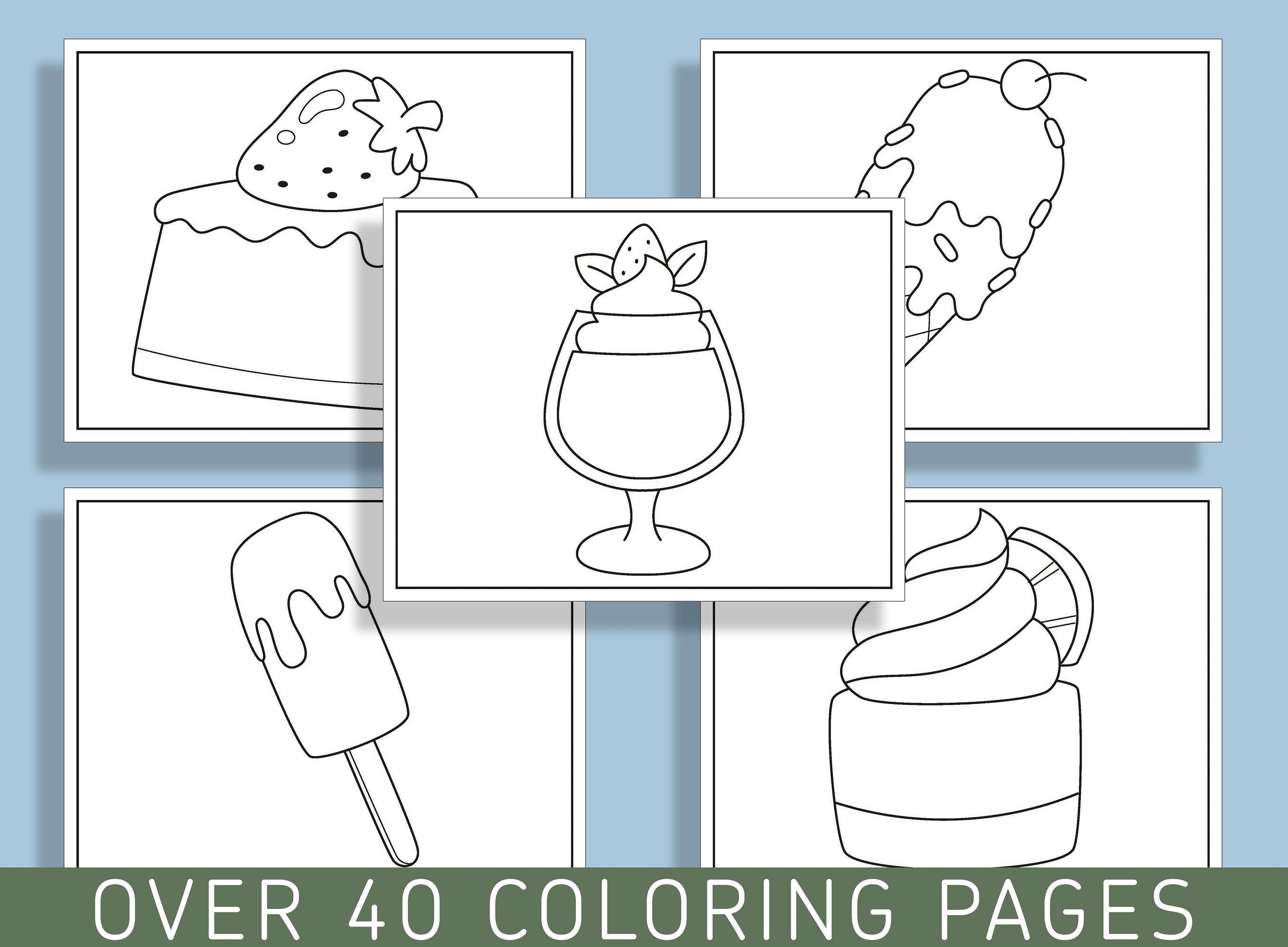 Make Learning Fun With 40 Printable Food Coloring Pages - Etsy