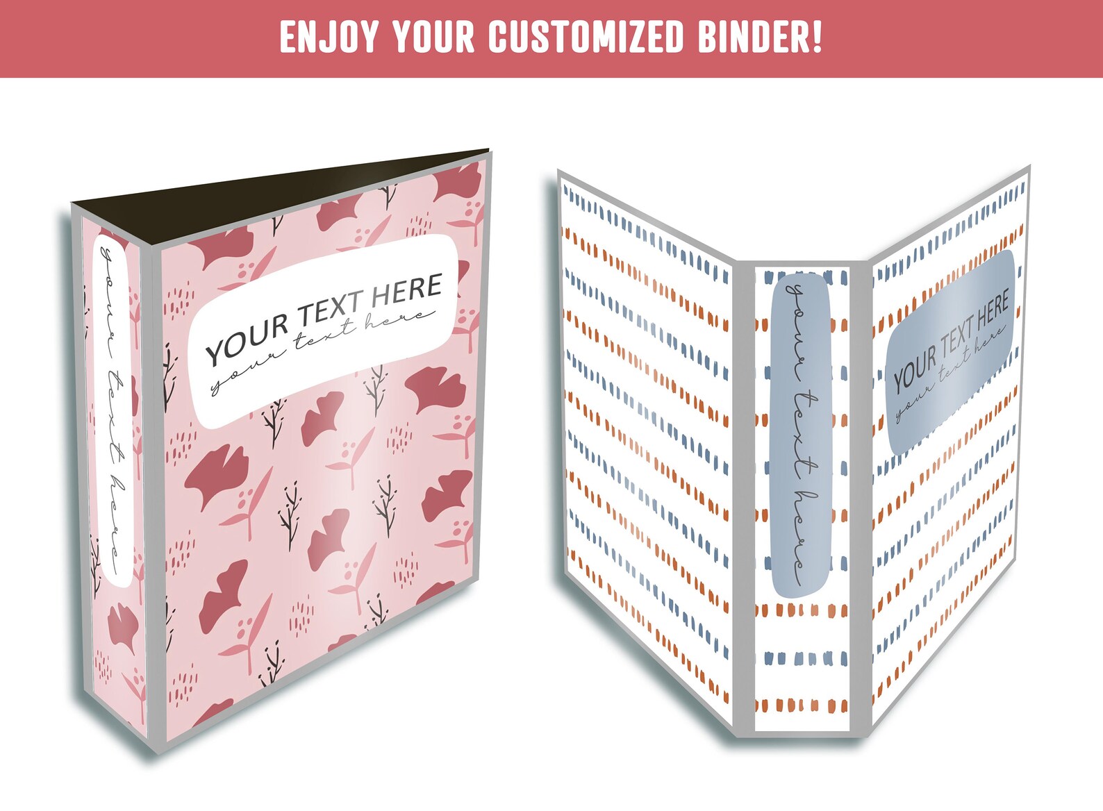 Powerpoint Binder Covers, 10 Printable/editable Geometric and Floral ...