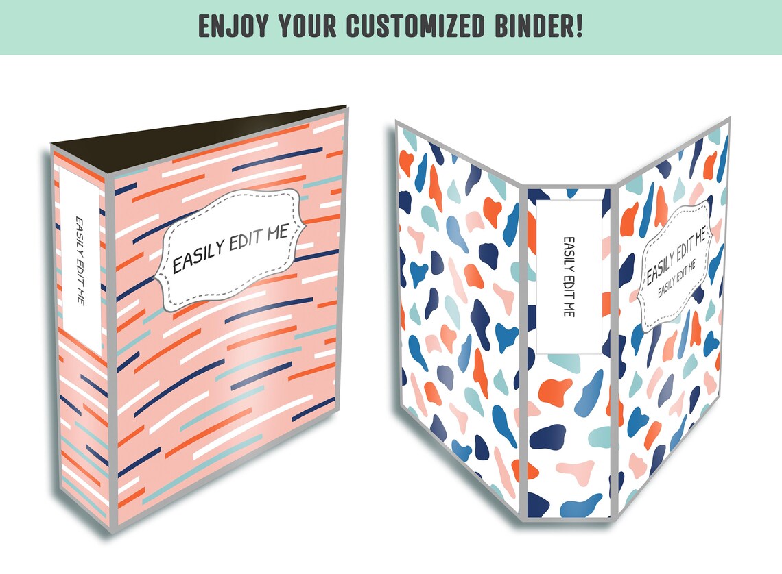 10 Printable & Editable Binder Covers Binder Insert Planner - Etsy