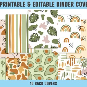 Mixed Abstract Shapes Binder Cover, 10 Printable & Editable Binder ...