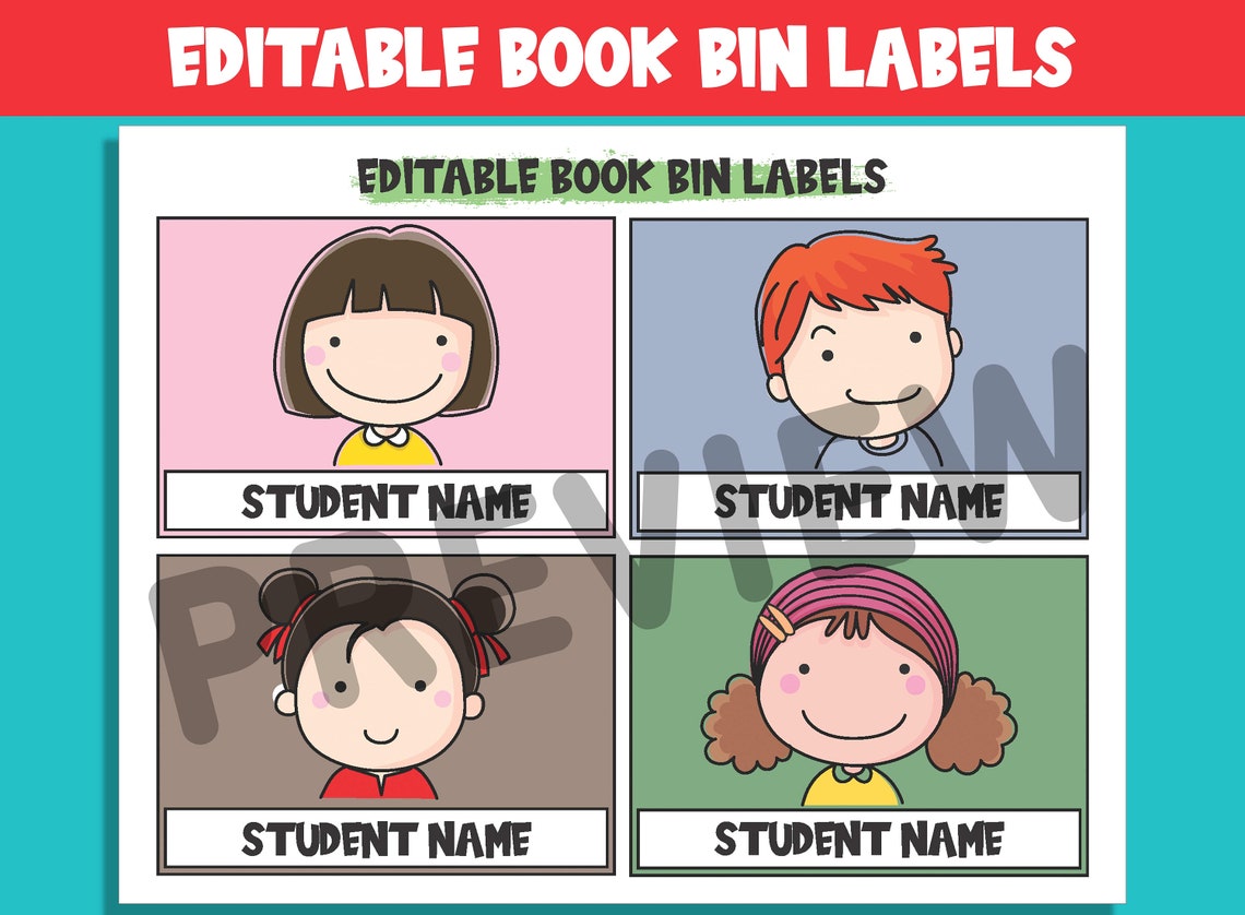 Customizable Classroom Chic: 16 Editable Book Bin Labels for Effortless ...