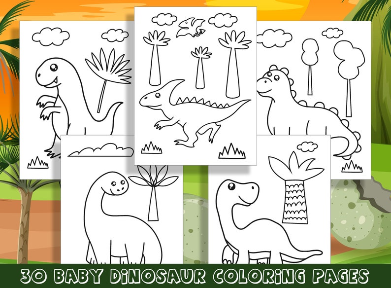 Dinosaur Coloring Pages: 30 Roar-some Baby Dinosaur Designs for ...