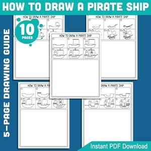 How to Draw a Pirate Ship for Kids: 6-step Guide+5 Fun Coloring Pages ...
