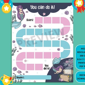 Printable Mermaid Reward Chart: Underwater Life Behavior Chart for ...