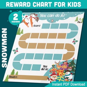 Printable Cute Snowman Reward Chart for Kids: 2 Charming Designs to ...