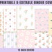 Flower Binder Cover, 10 Covers+spines, Binder Cover Printable, Editable ...