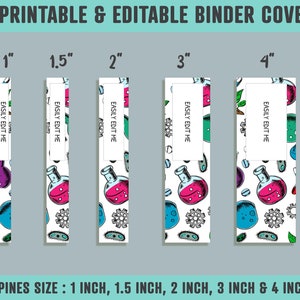 Science Pattern Binder Cover, 10 Printable & Editable Binder Covers ...