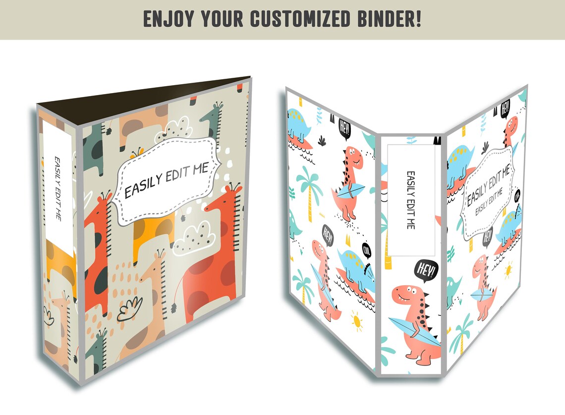 Animal Binder Covers 10 Printable/editable Binder Covers & | Etsy