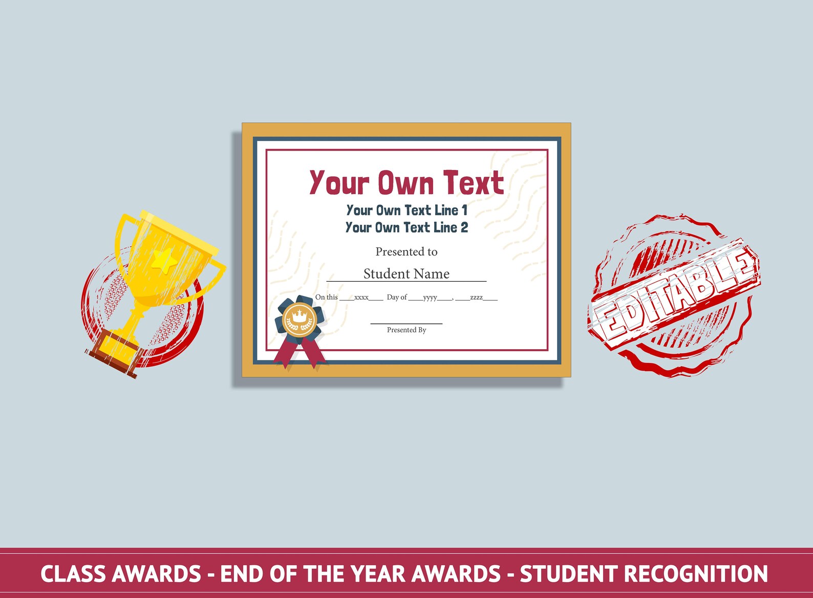 Editable Student of the Month Awards, End of School Year Awards ...
